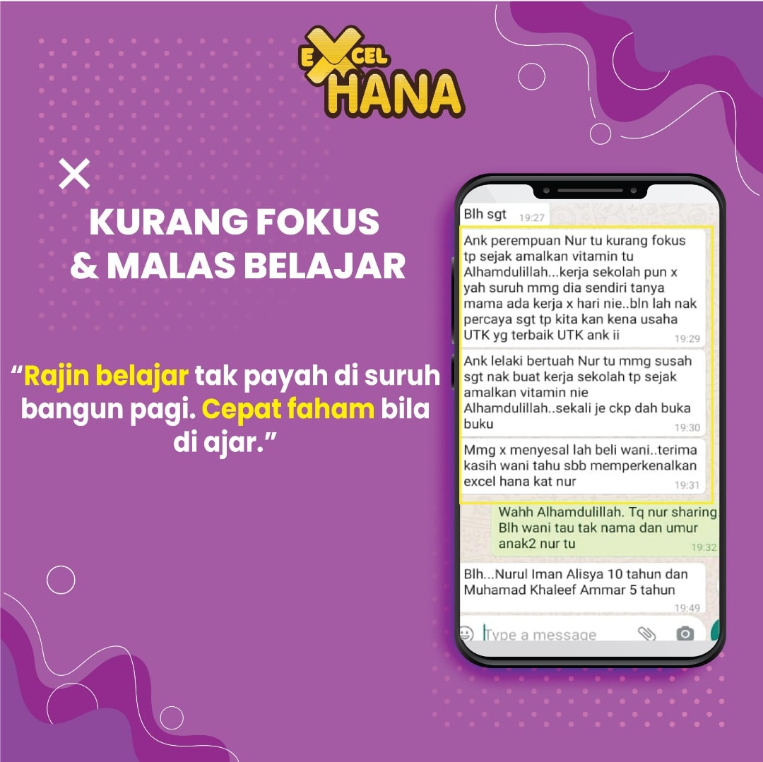 Excel Hana – Vitamin Minda No 1 Malaysia
